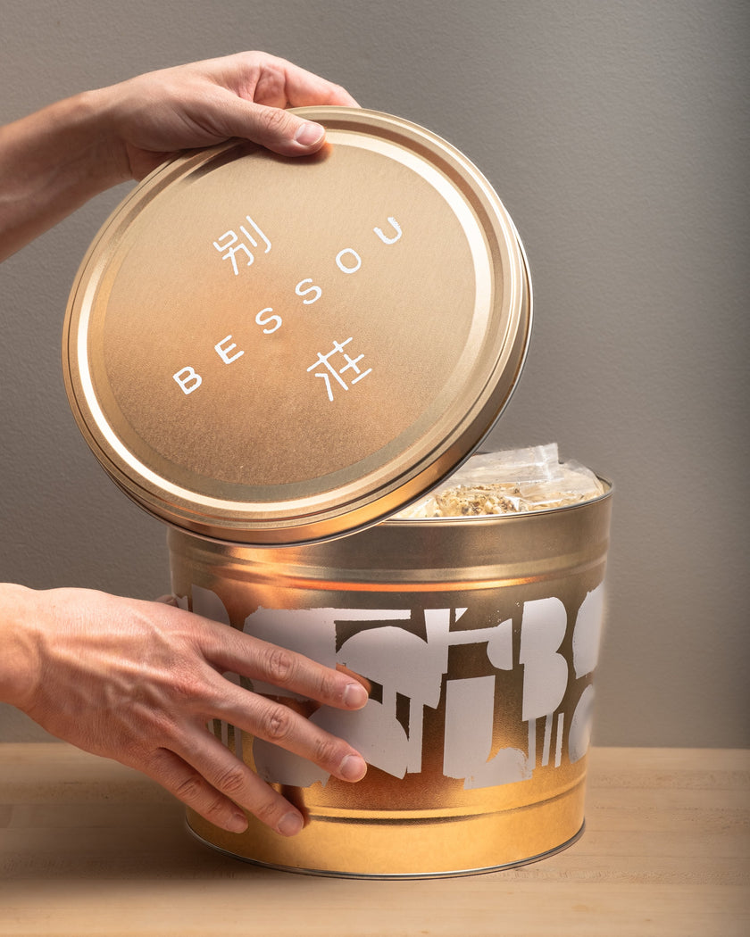 Bessou Signature Popcorn Tin | Miso, Nori & Soy Butter Flavors